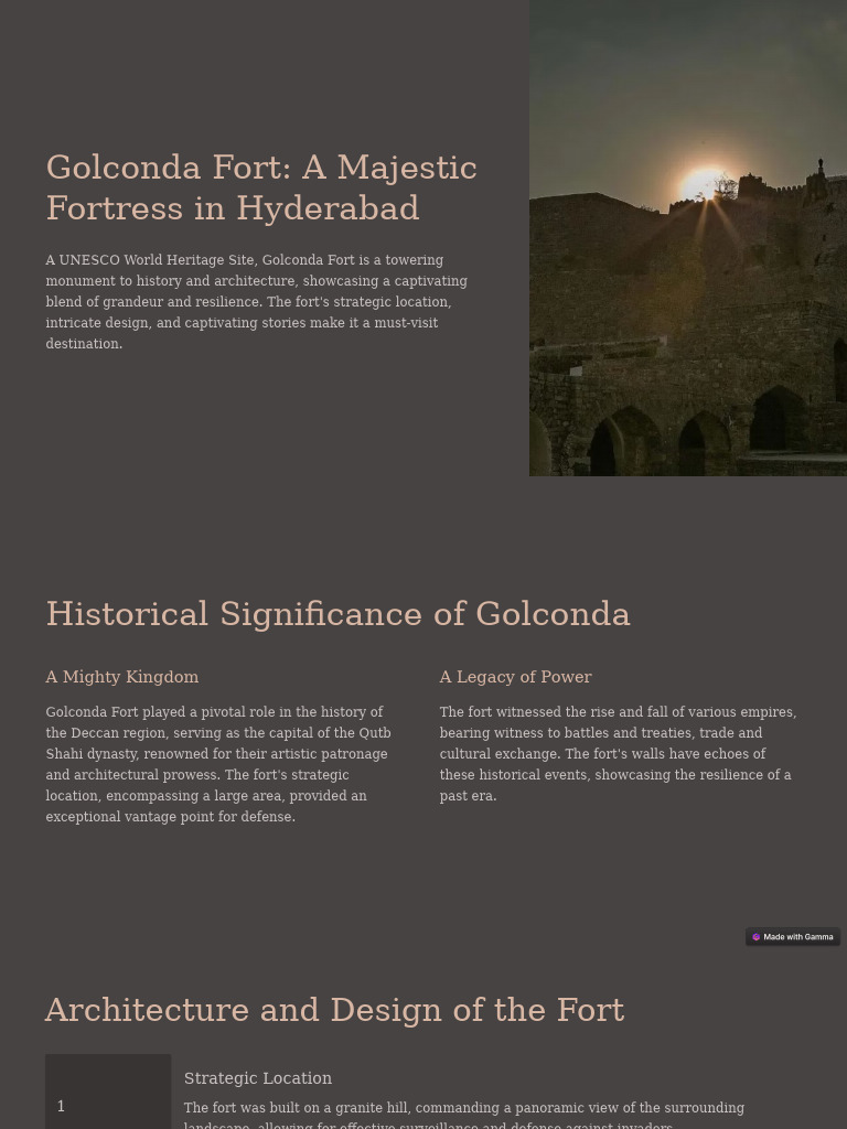 Explore Golconda Fort's Rich Heritage | PDF