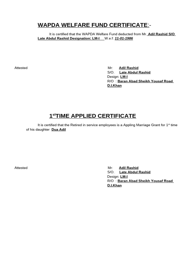 Adil Rasheed Marriage Grant Case | PDF