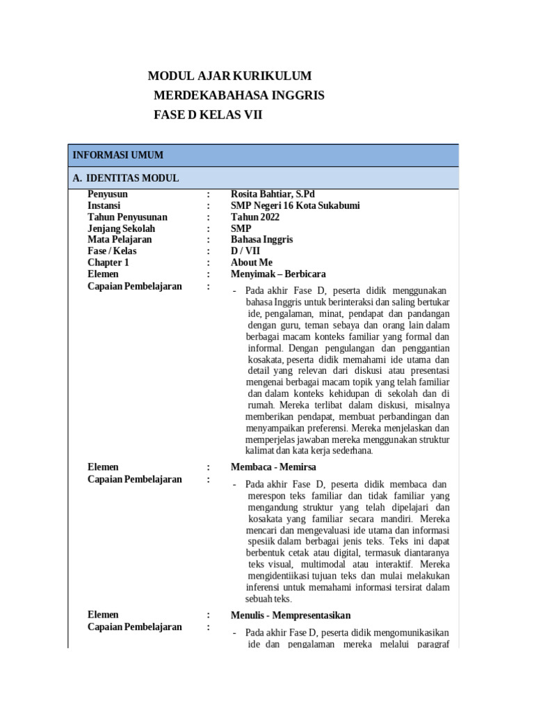 Modul Ajar (Edit) | PDF