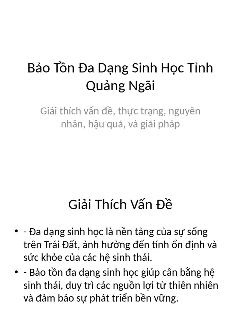 Bao Ton Da Dang Sinh Hoc Quang Ngai Complete | PDF