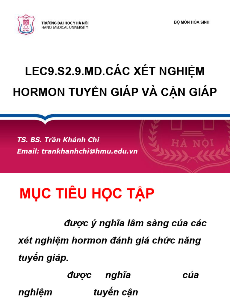 LEC9 Các Xét Nghiệm Đánh Giá Chức Năng Tuyến Giáp Và Tuyến Cận Giáp | PDF