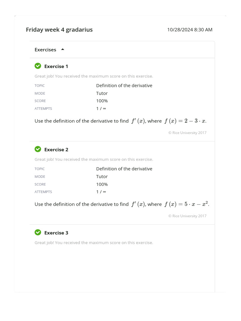 Assignment Friday Week 4 Gradarius | PDF | Mathematical Analysis