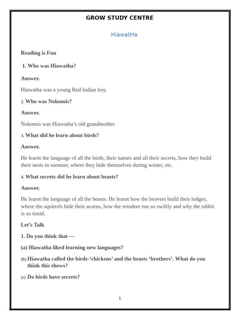 Hiawatha+ The Scholars's Mother Tongue | PDF