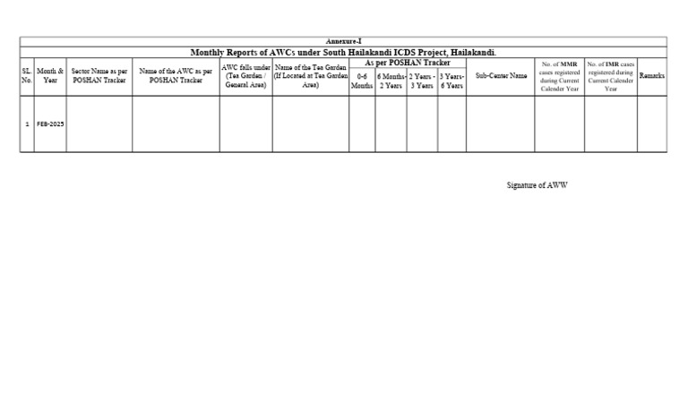AWC Wise Reporting Format | PDF