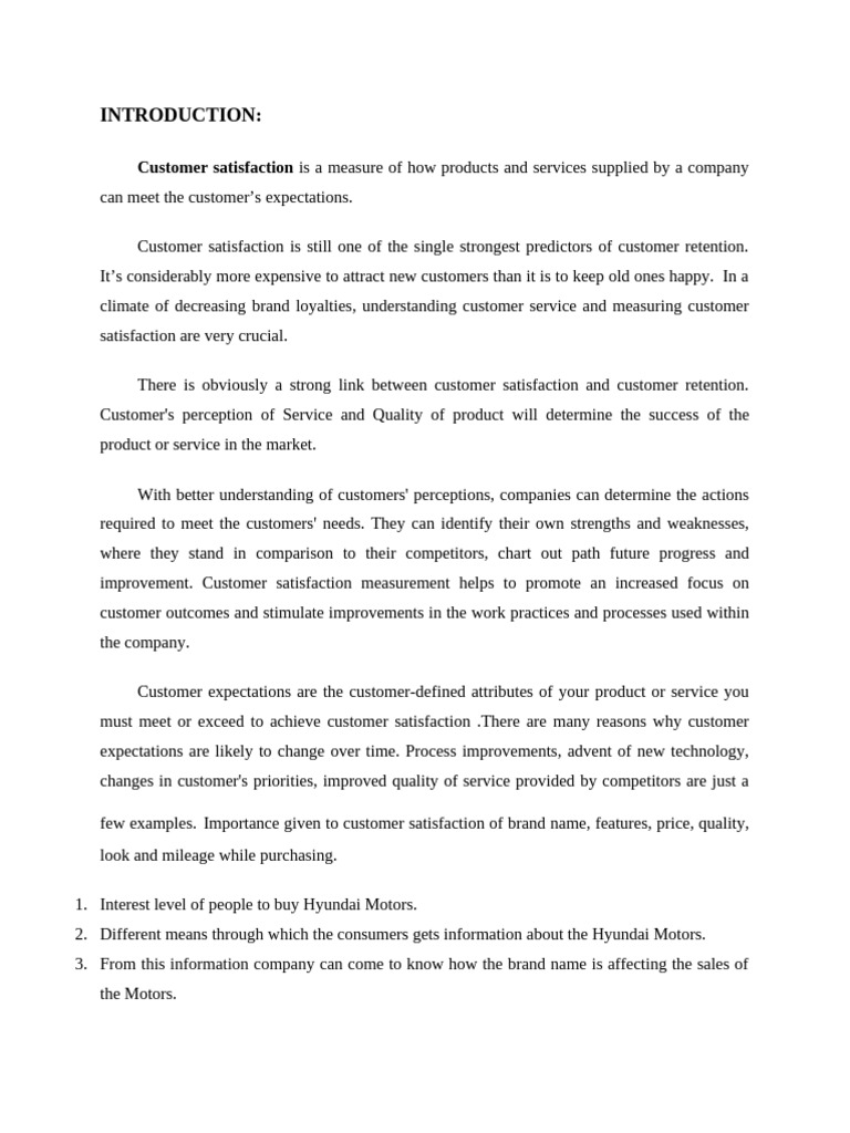 Customer Satisfaction Hyundai | PDF | Customer Satisfaction | Car