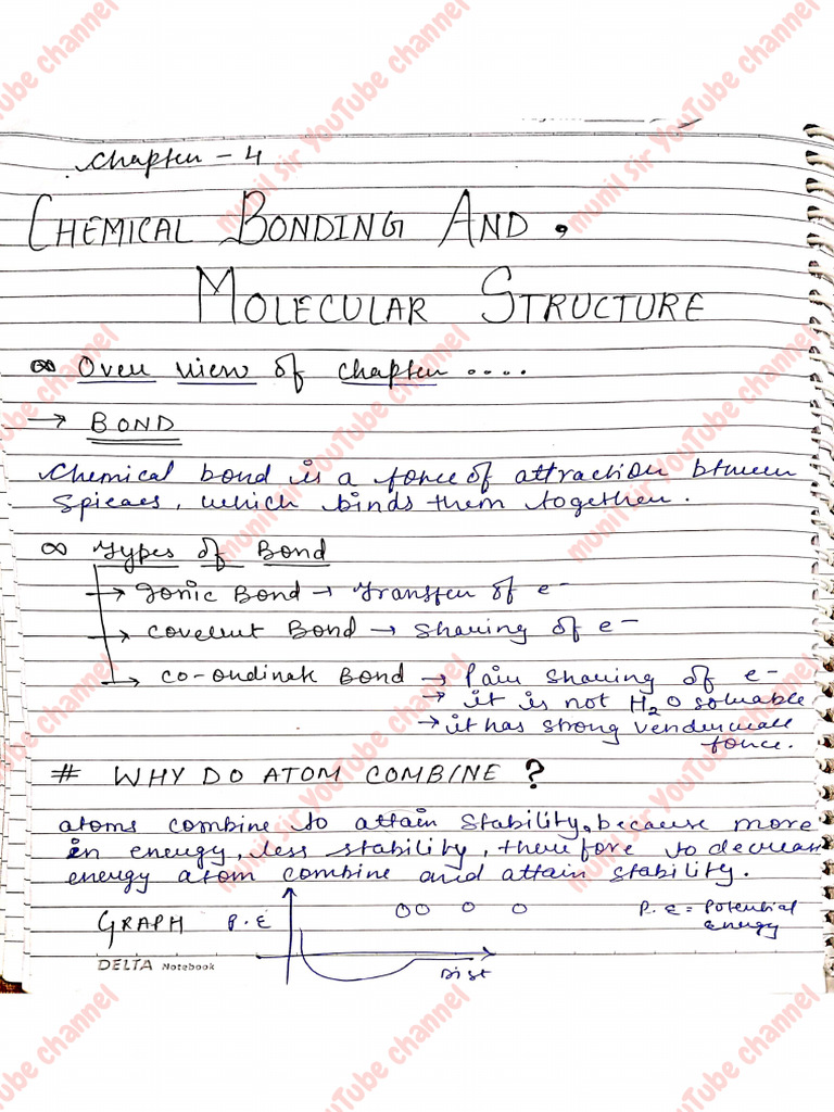 Chemical Bonding by Munil Sir Hand Written | PDF