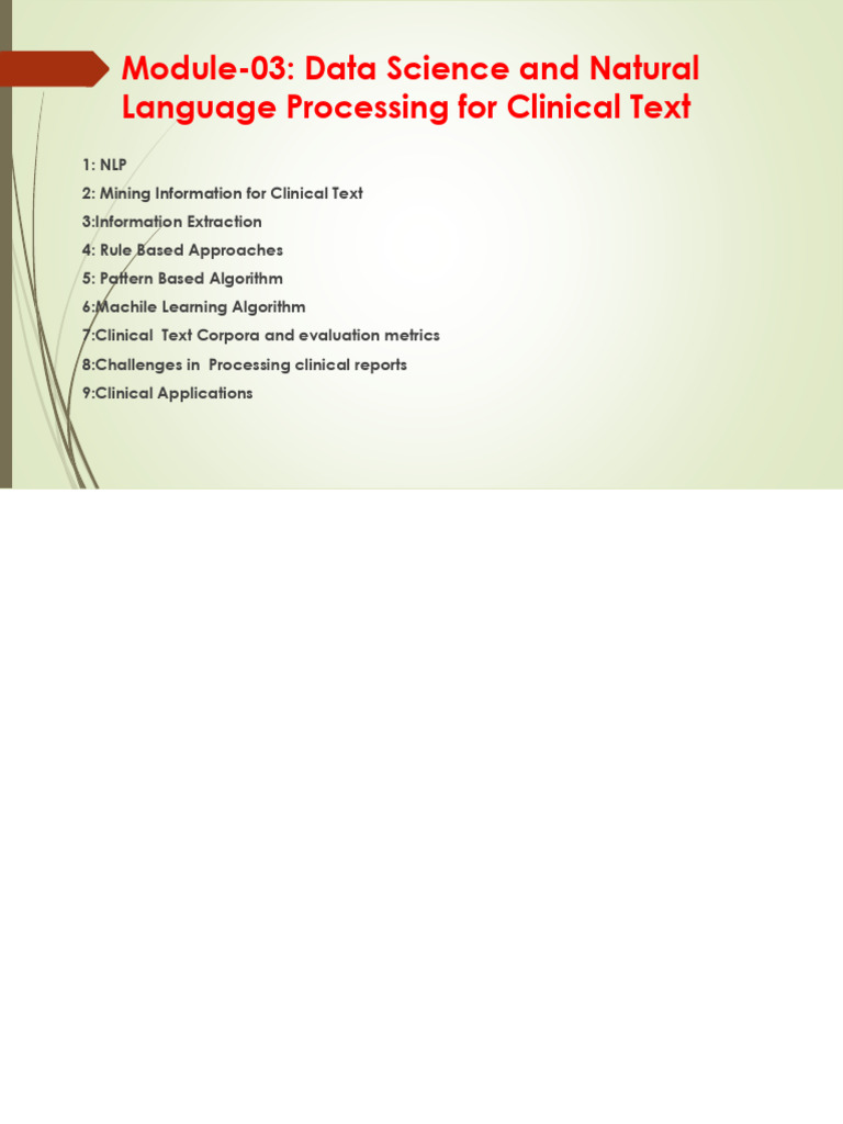 NLP Techniques for Clinical Text Analysis | PDF | Machine Learning ...