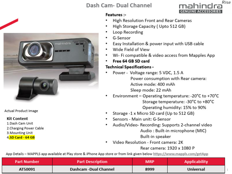 Dual Channel Dash Cam Features & Specs | PDF | Information Appliances ...