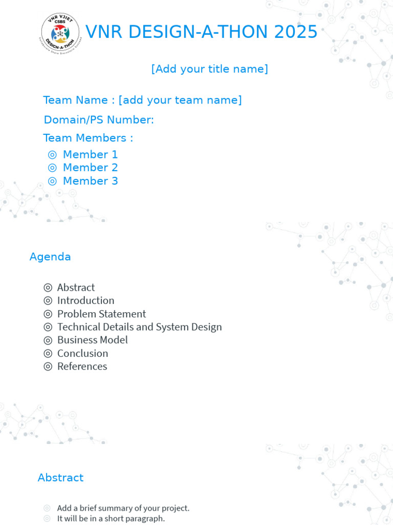 67a45bdfaa70c Sample PPT VNR Design-A-thon 2025 | PDF | Databases | Information Science