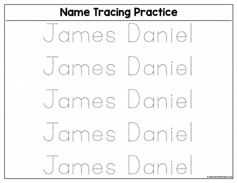 Name - Tracing - Practice 24CA 9294 AB05 | PDF