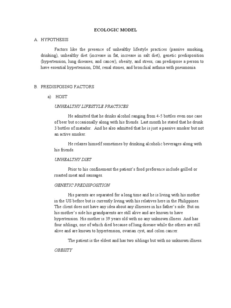 Ecologic Model | PDF | Pneumonia | Obesity