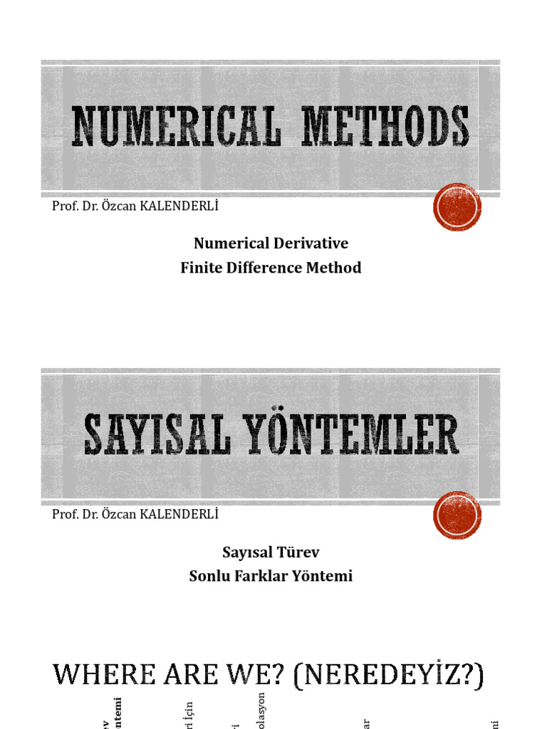 Numerical Methods (02b) Derivative OKalenderli | PDF