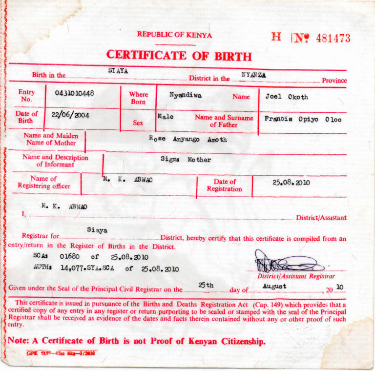 Birth Cert | PDF