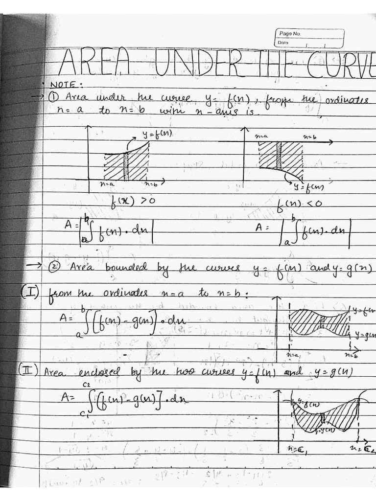 Area Under Curves | PDF