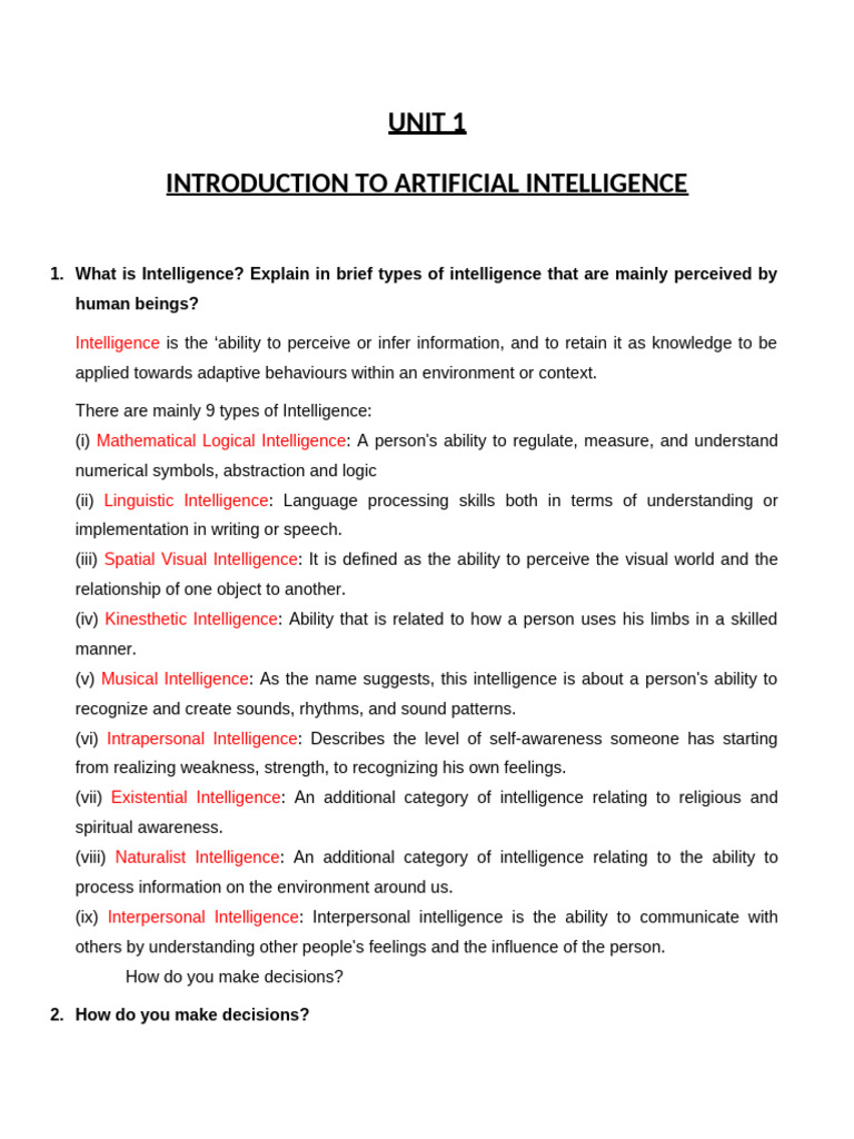 Understanding Artificial Intelligence Types | PDF | Intelligence ...