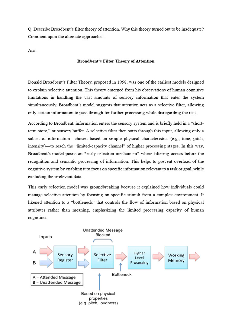 Broadbent's Filter Theory of Attention | PDF | Attention | Information