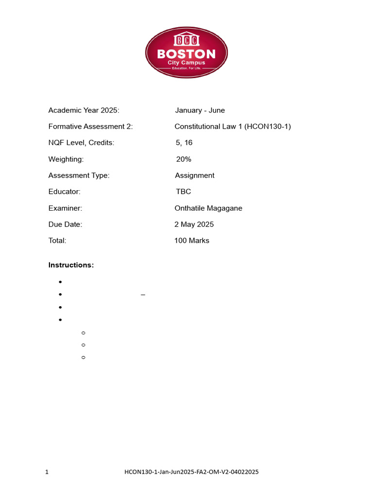HCON130 1 Jan Jun2025 FA2 OM V2 04022025 | PDF | Democracy | Political ...
