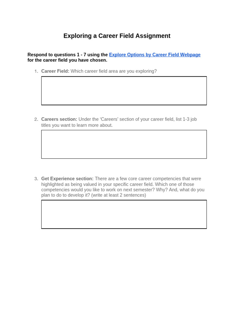 Career Field Exploration Guide | PDF | Résumé | Cognition