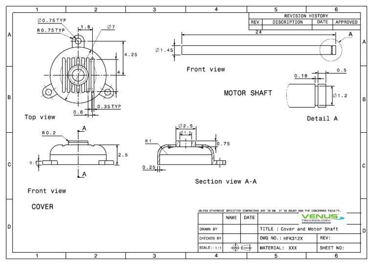 Cover and Motor Shaft | PDF