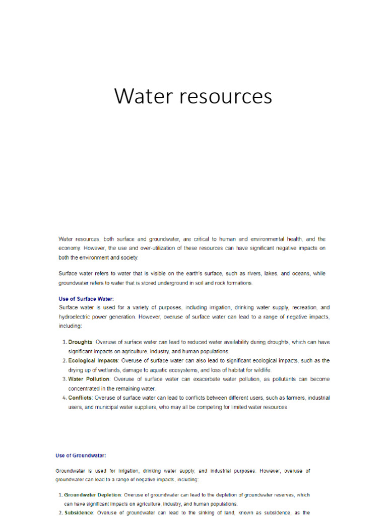 Water resources | PDF | Flood | Dam
