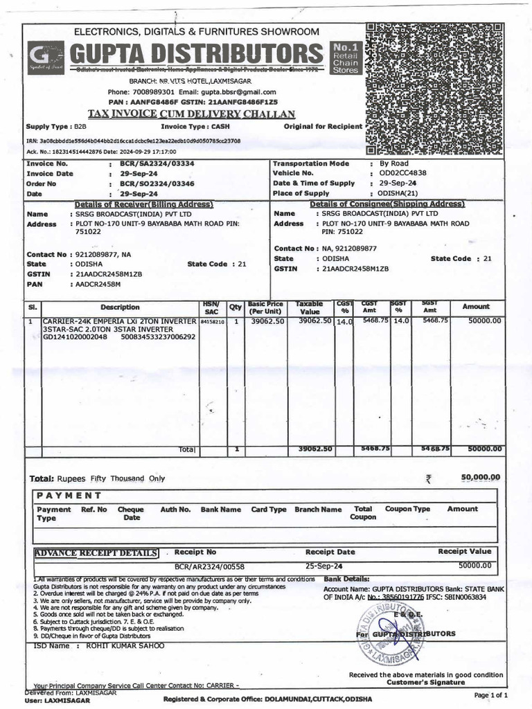Gupta Distribution 29.09.23 | PDF | Taxes | Business