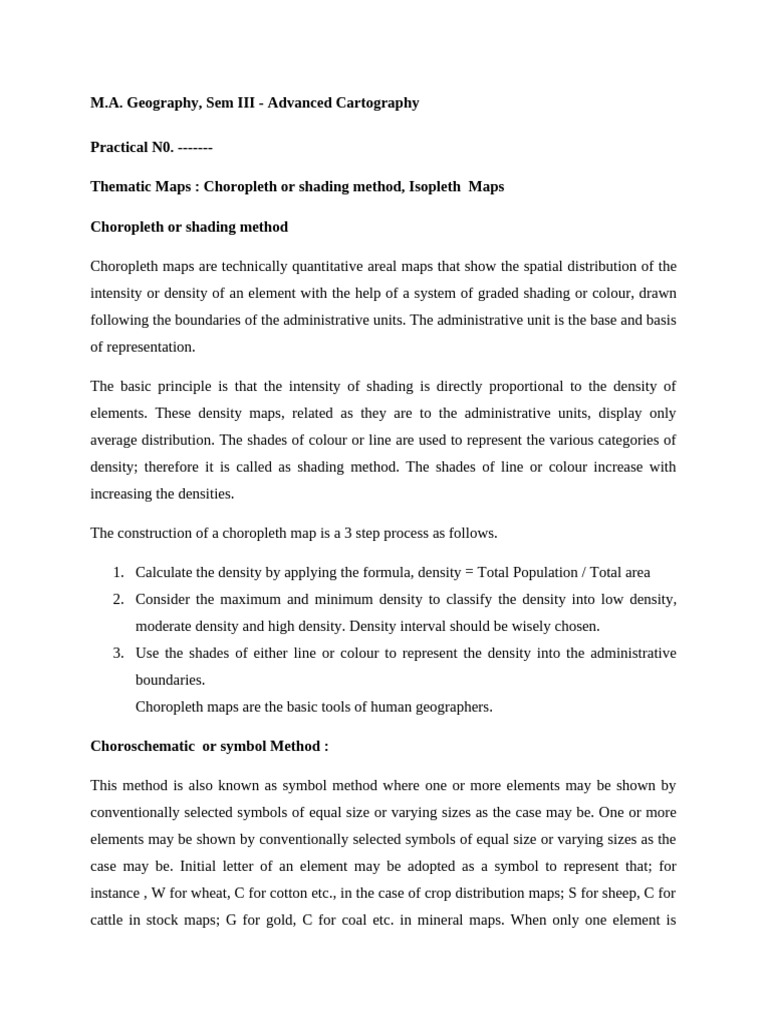 Thematic Maps - Choropleth - Isopleth - Eng | PDF | Contour Line | Map
