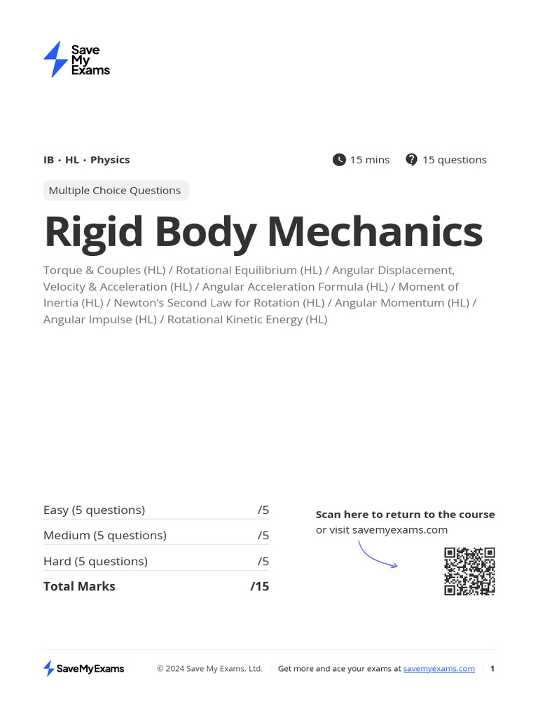 Rigid Body Mechanics 81YFCCTgp | PDF | Torque | Angular Momentum