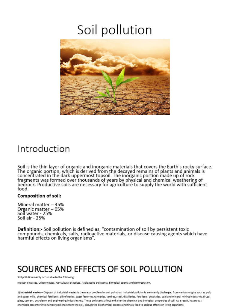 Understanding Soil Pollution Causes & Effects | PDF | Soil | Water ...