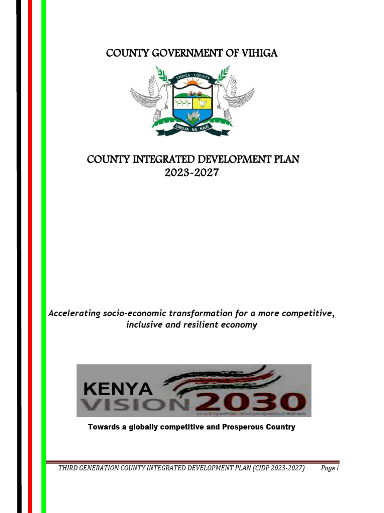 Vihiga CIDP-2023-2027 | PDF | Sustainability | Infrastructure
