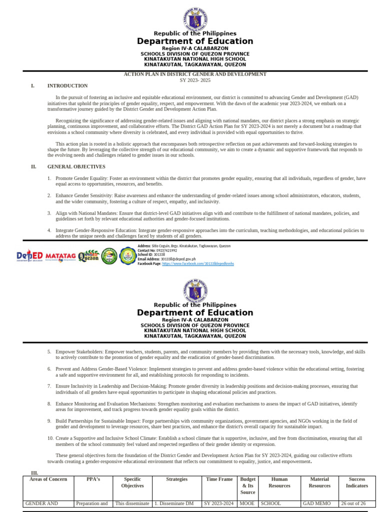 Gender Development Action Plan 2023-2025 | PDF | Gender And Development