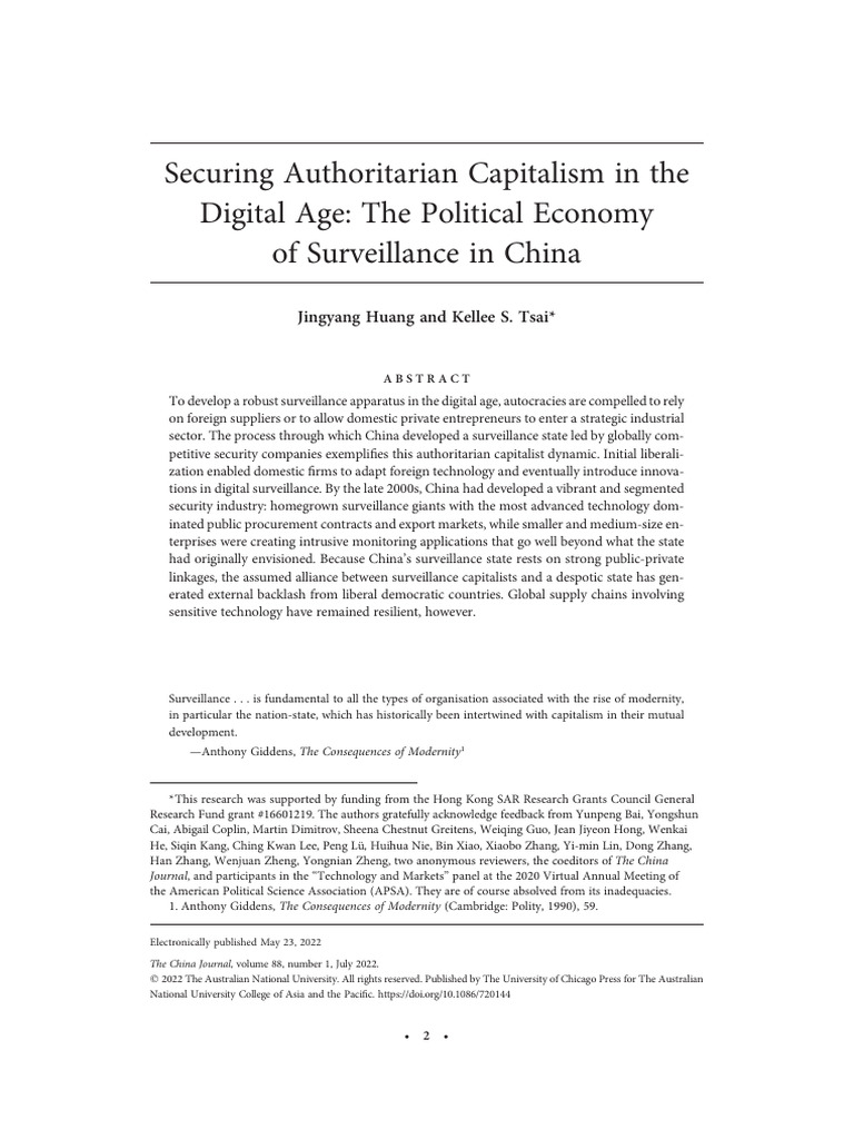 China's Authoritarian Capitalism and Surveillance | PDF | Capitalism ...