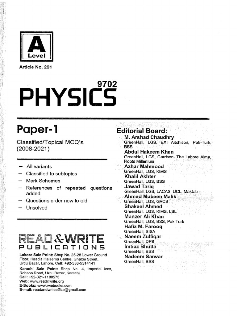 A Level Physics P1 Topical | PDF
