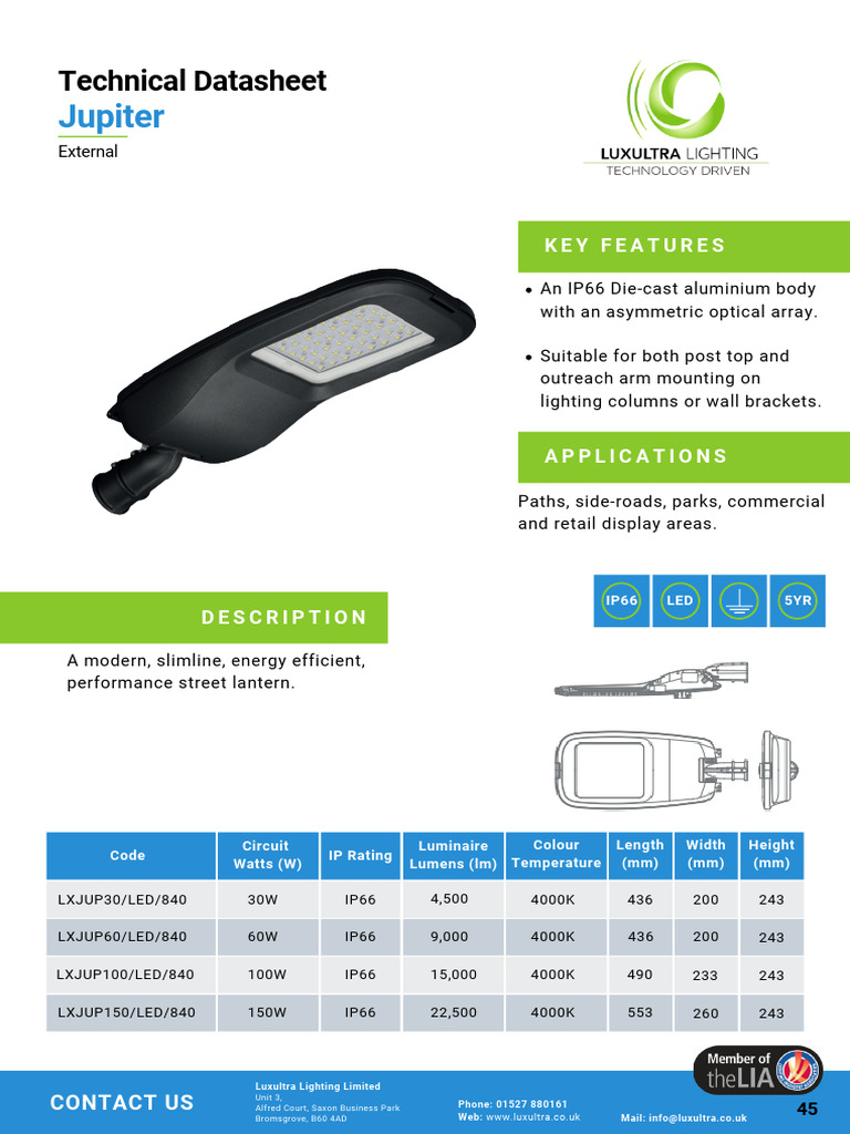 jupiter-datasheet | PDF | Light Emitting Diode | Electromagnetic Radiation