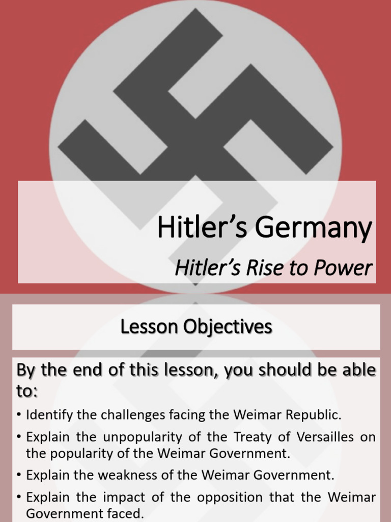 Unit 2 Chapter 3 - Hitler's Rise To Power (Student Copy) | PDF | Weimar Republic ...