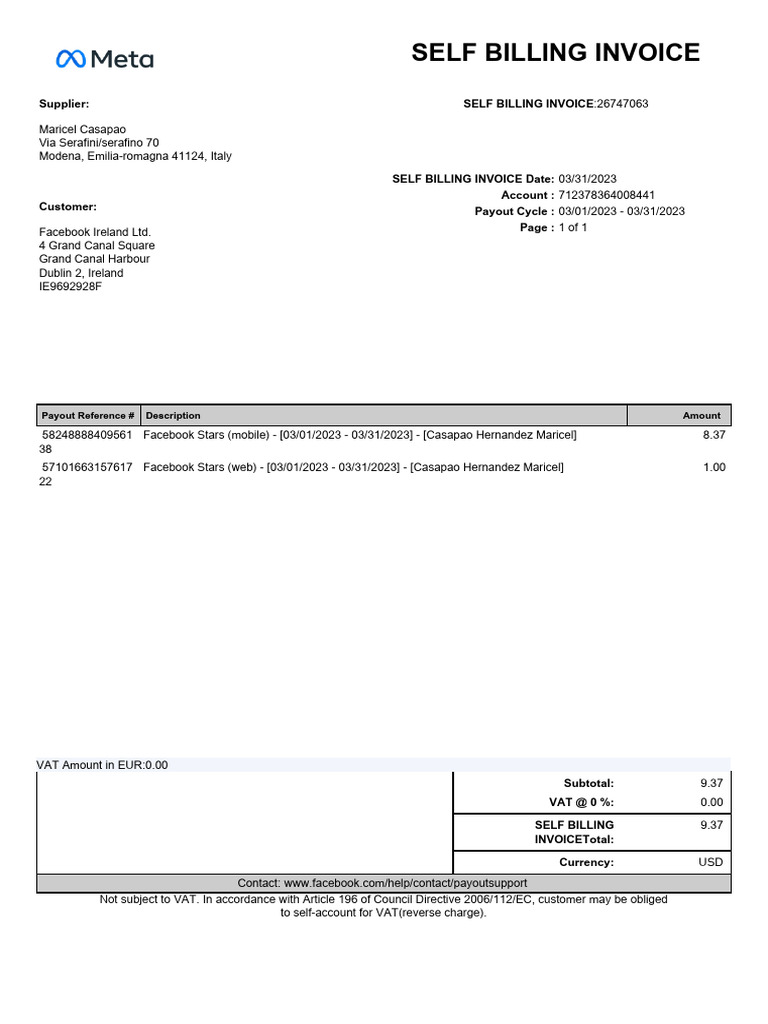 Self Billing Invoice 26747063 | PDF | Invoice | Foreign Exchange Market