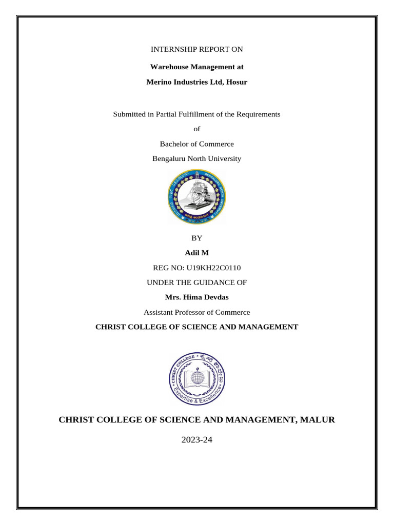 Sem 6 Final Internship Report | PDF | Lamination | Warehouse