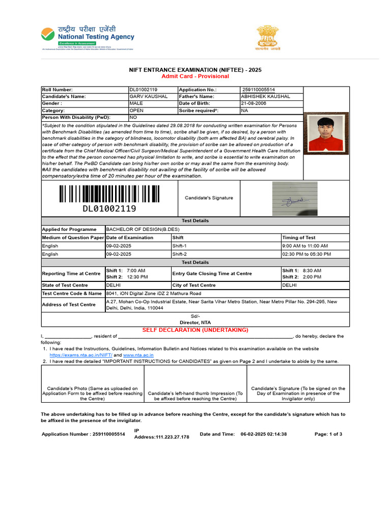 National Institute of Fashion Technology (NIFT) India | PDF | Identity ...