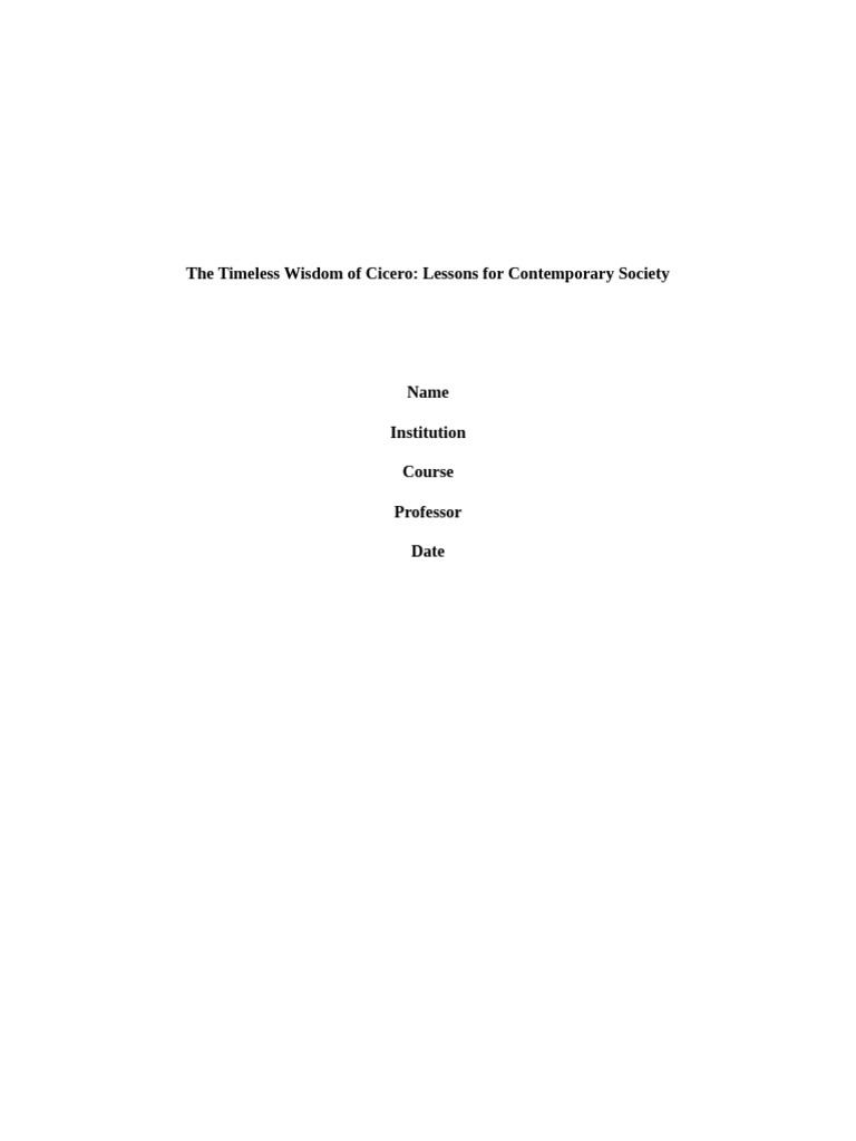 The Timeless Wisdom of Cicero | PDF | Rhetoric | Cicero