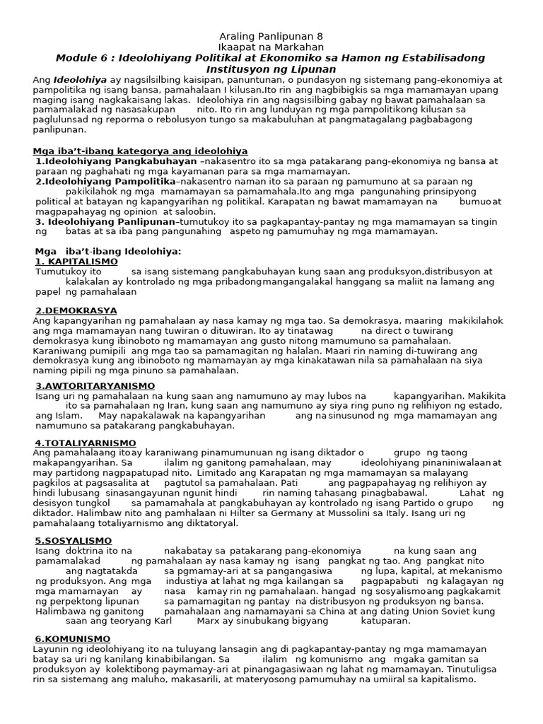 Act Sheet No 6 m6 Q4 | PDF