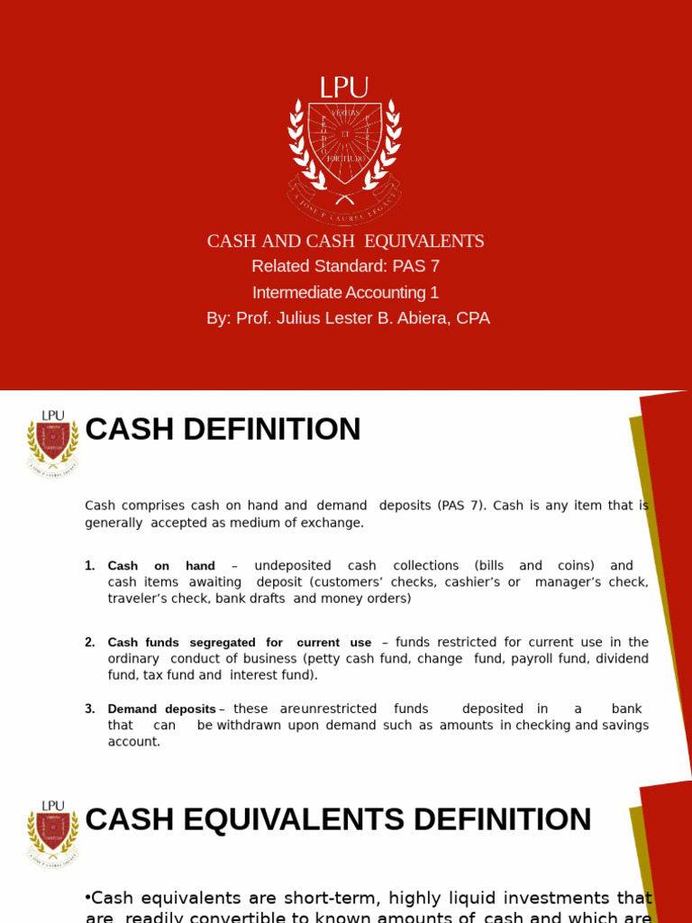 Understanding Cash and Cash Equivalents | PDF | Cash And Cash ...