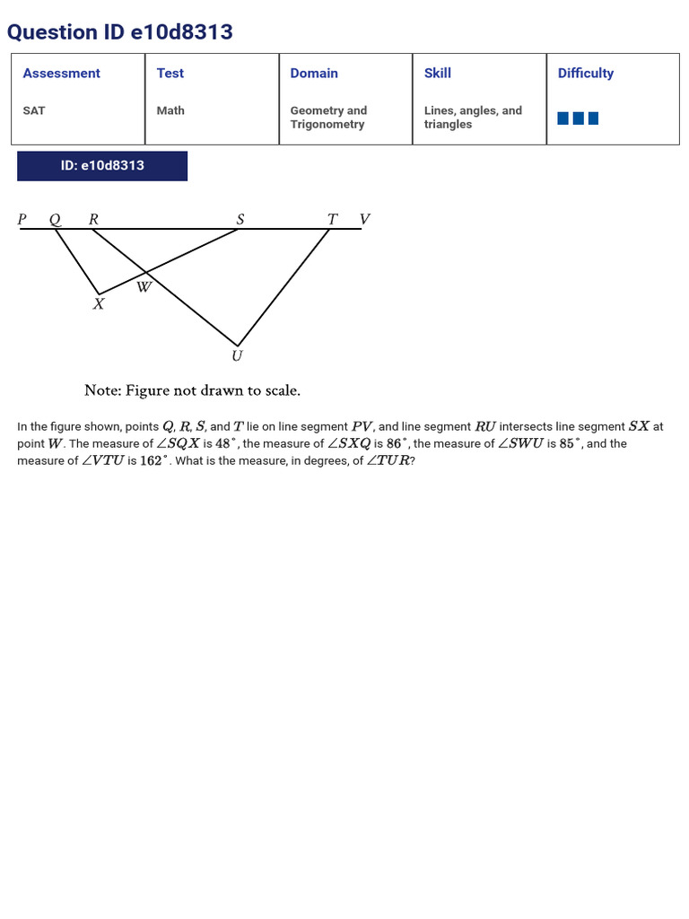 SAT Geometry and Trigonometry Questions | PDF | Circle | Triangle