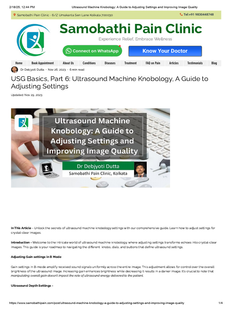 Ultrasound Machine Knobology - A Guide To Adjusting Settings and ...