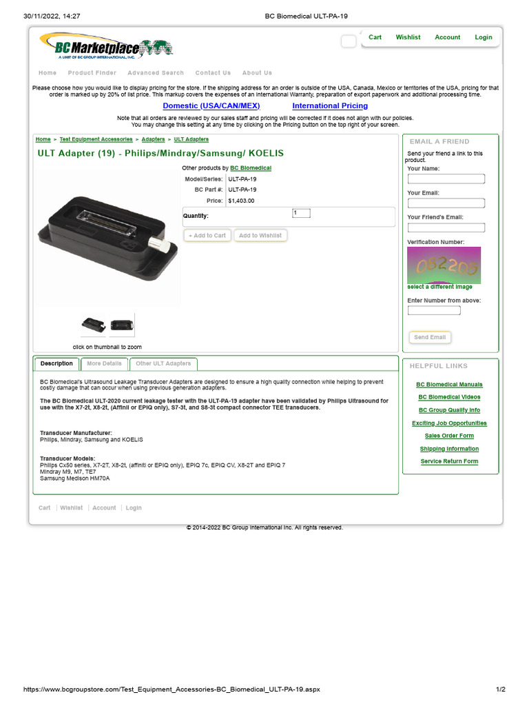 BC Biomedical ULT-PA-19 | PDF