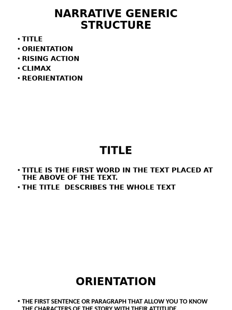 Narrative Generic Structure | PDF