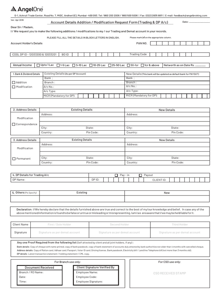 ABL - Modification Form - Ver - 2.9 - 19102021 | PDF | Signature | Banks