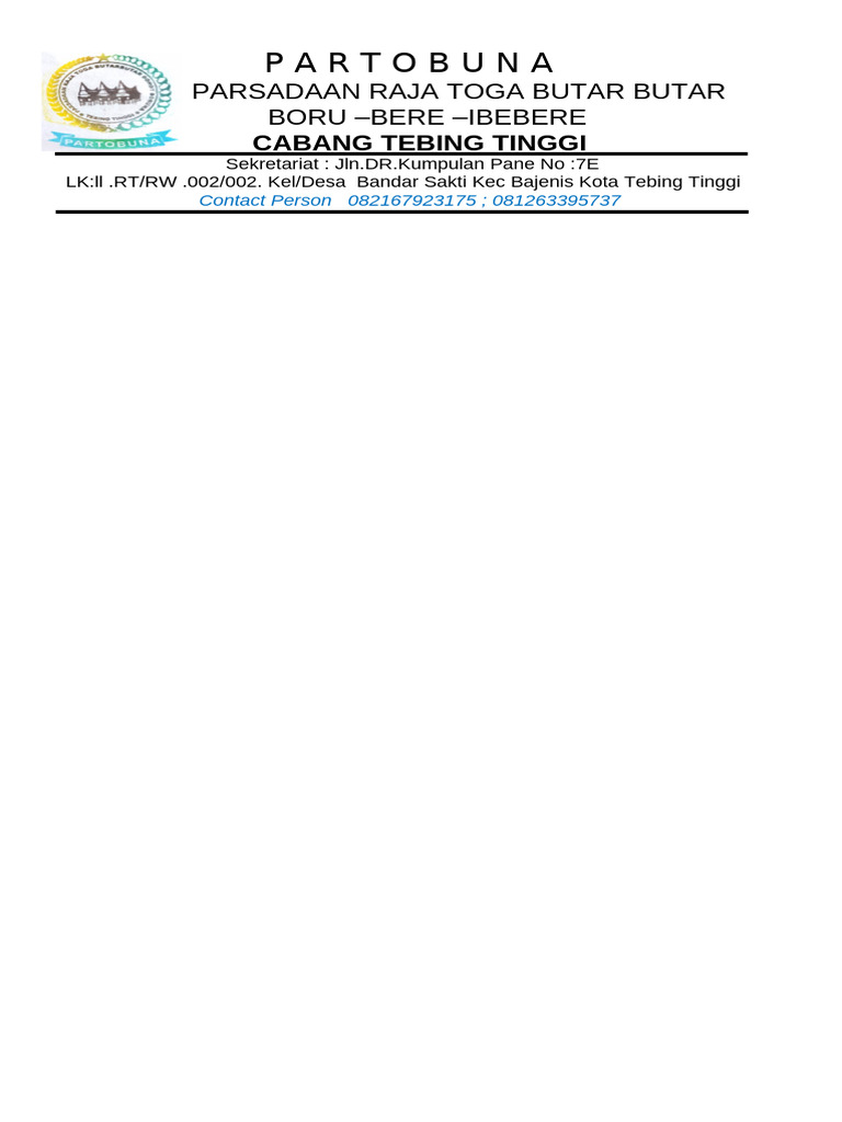 Kop Surat Partobuna | PDF