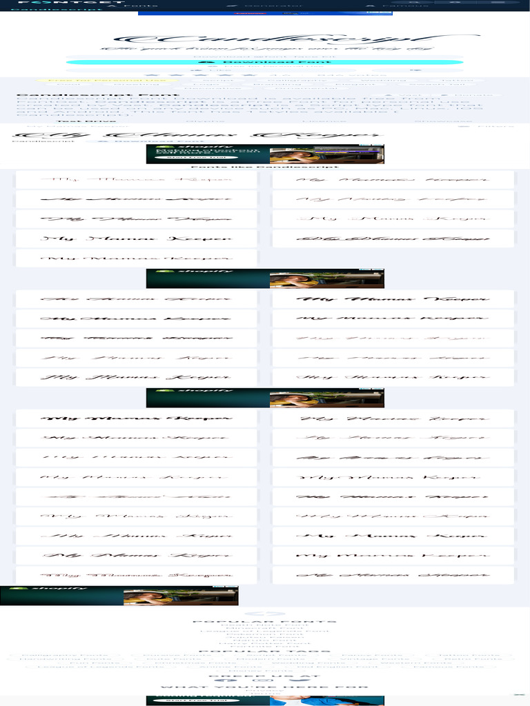 Free Candlescript Font Download | PDF | Typefaces | Typography