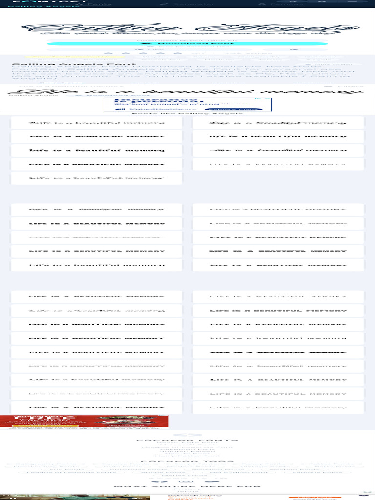 Calling Angels Font FREE Download & Similar Fonts FontGet 3 | PDF ...