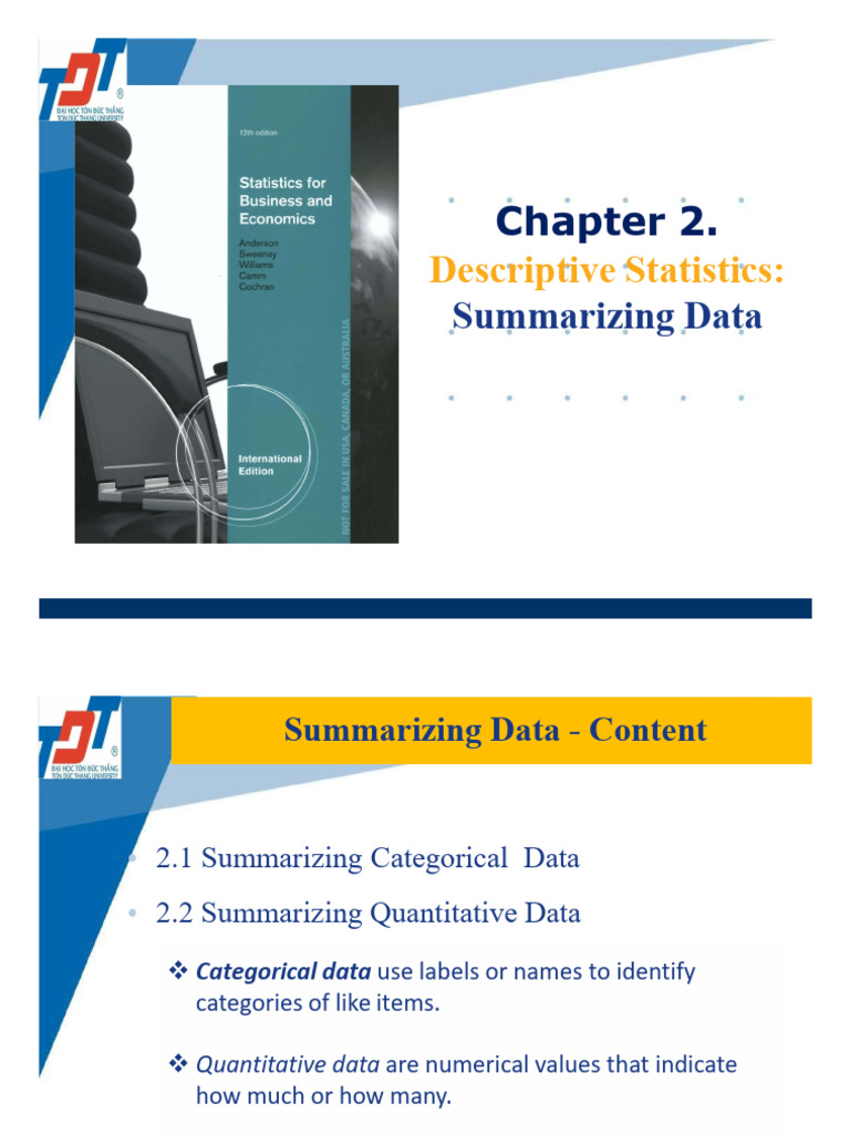 Chapter 2. Summarizing Data | PDF | Chart | Probability Distribution