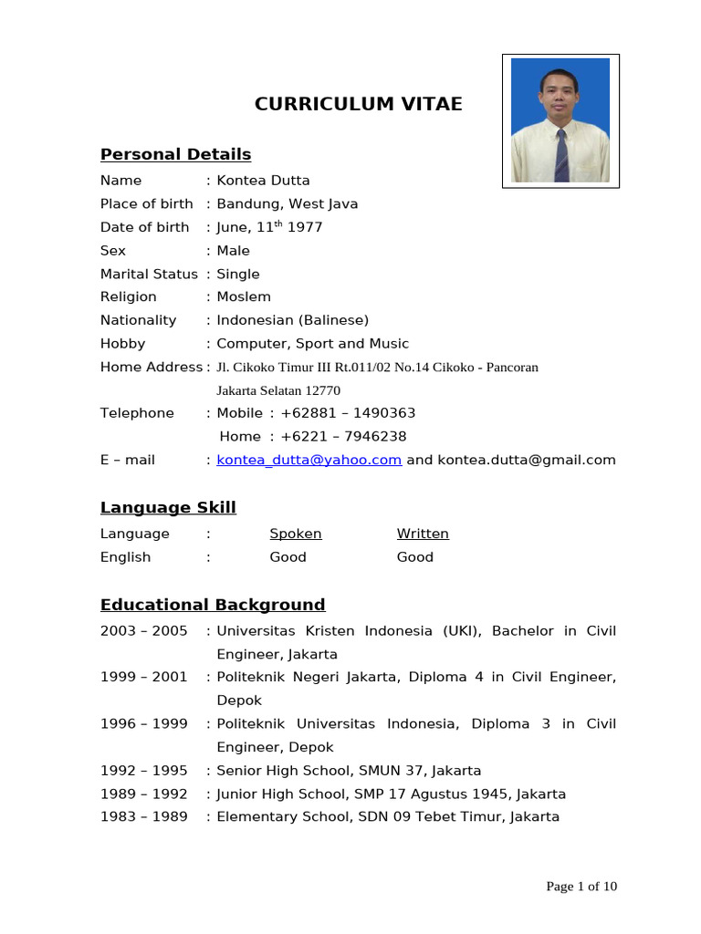 CV Kontea Dutta | PDF